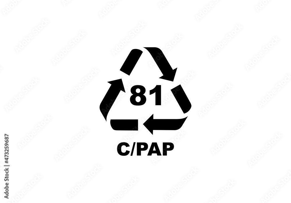 Plastic recycling code symbol. C PAP recycling symbol for plastic ...