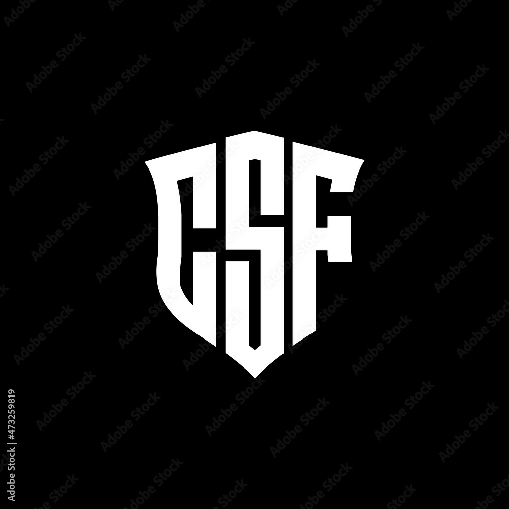 CSF letter logo design with black background in illustrator, vector ...