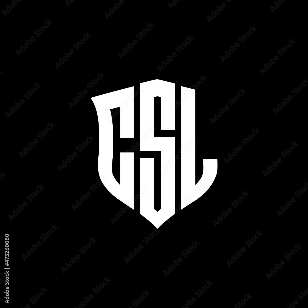 CSL letter logo design with black background in illustrator, vector ...