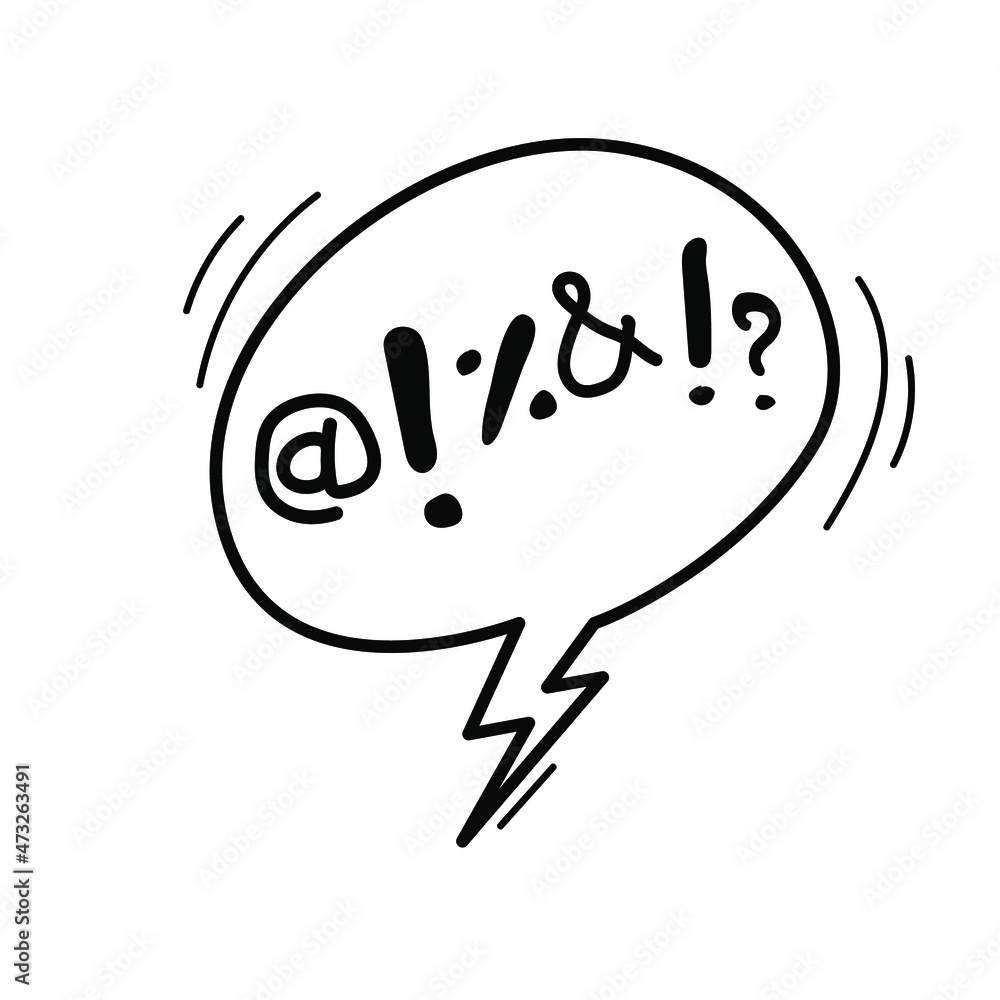 Speech bubble with Swear word . Curse, rude, swear word for angry, bad ...