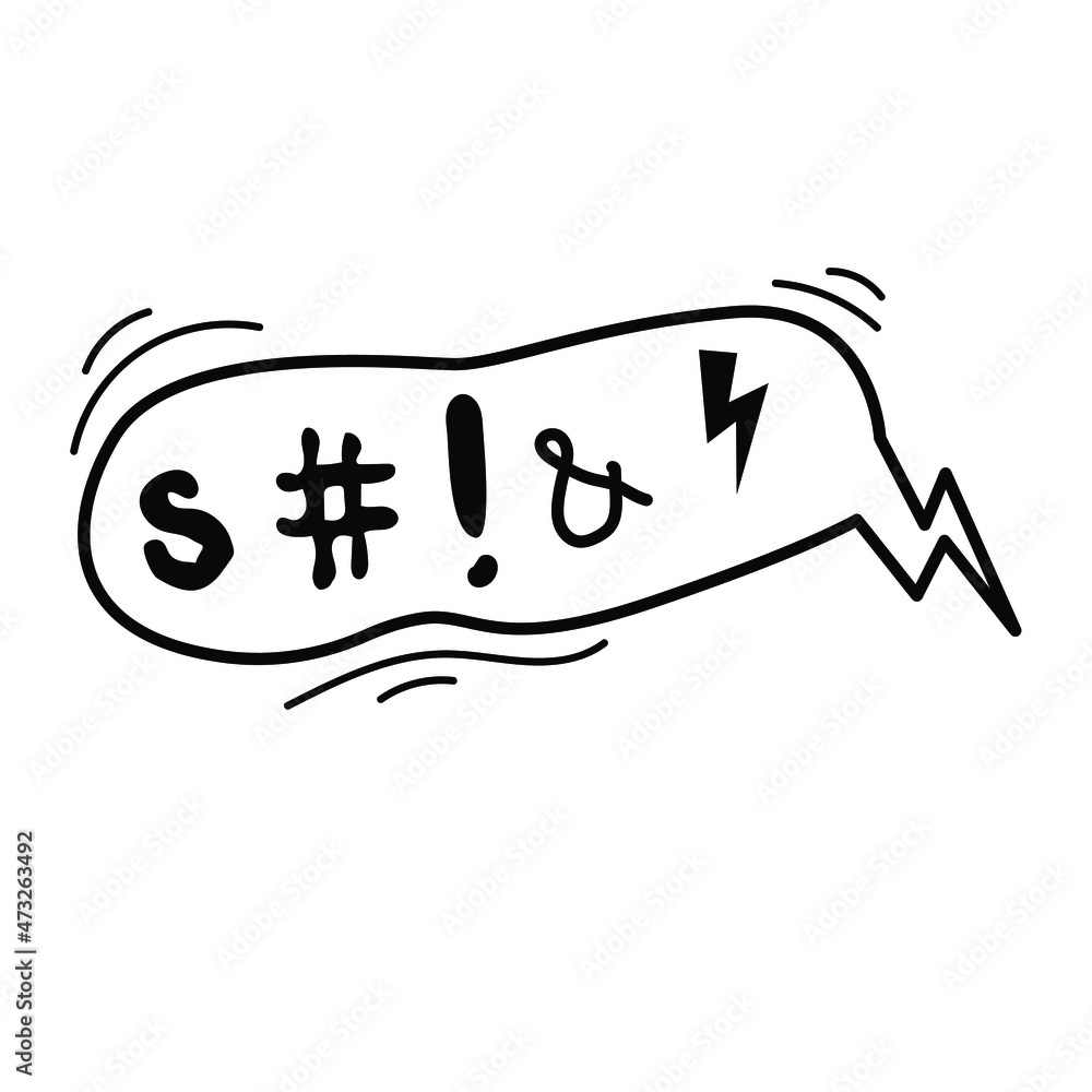 Swear word speech bubble. Curse, rude, swear word for angry, bad ...