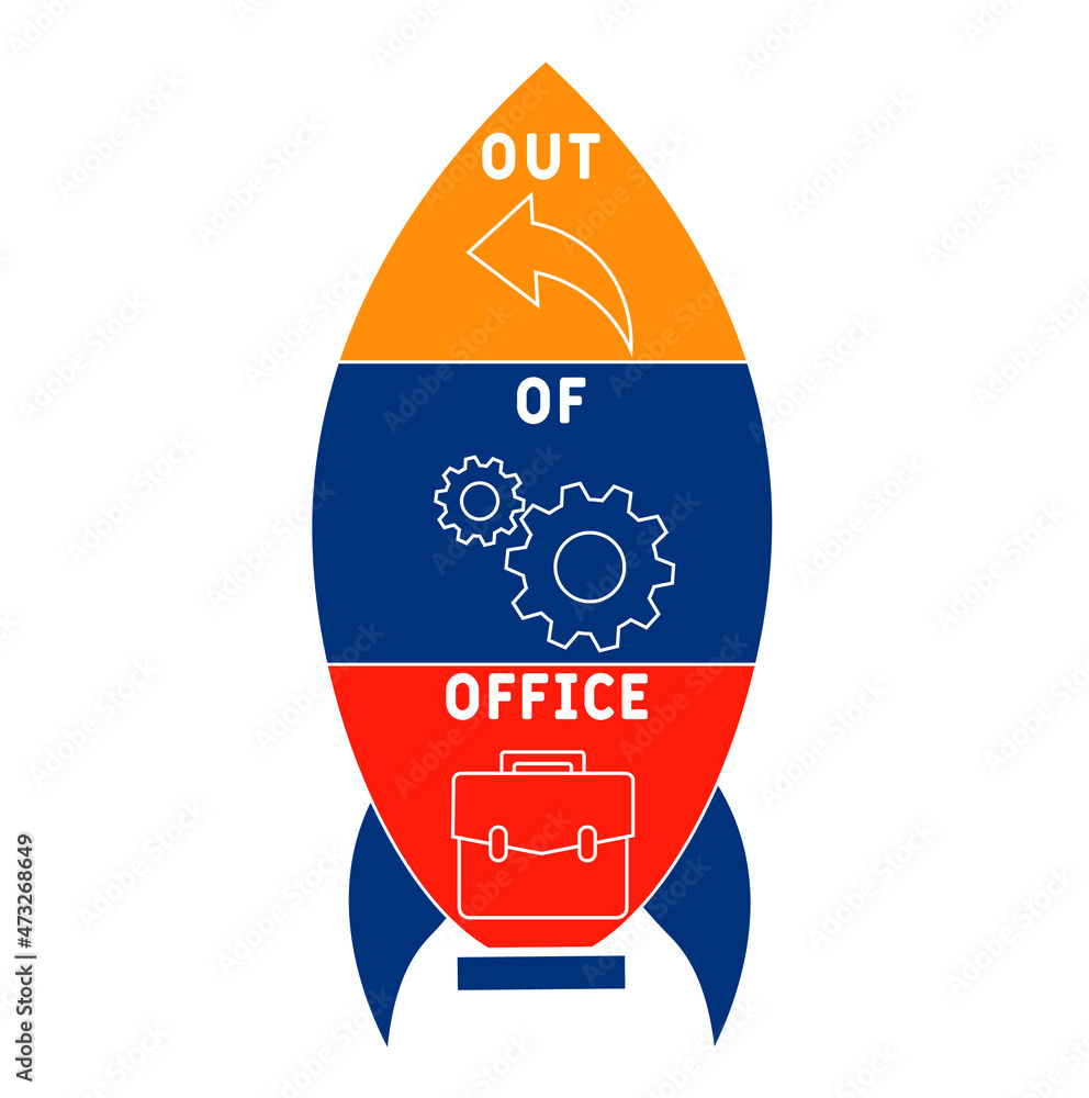 OOO - Out Of Office acronym. business concept background. vector ...