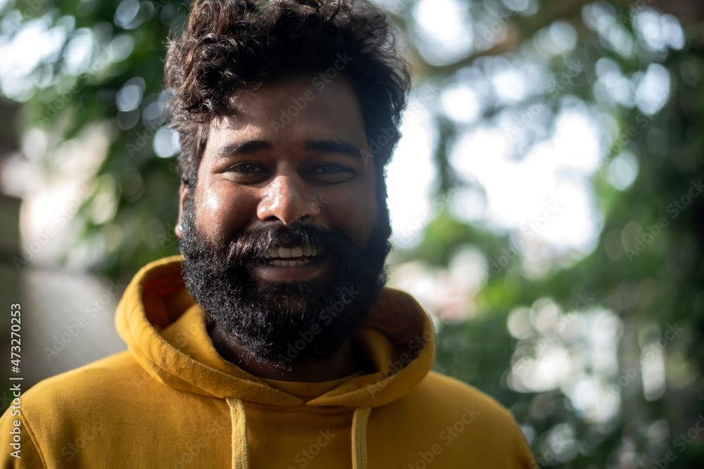 The happy smiling face of a male model, Close up photograph of an ...