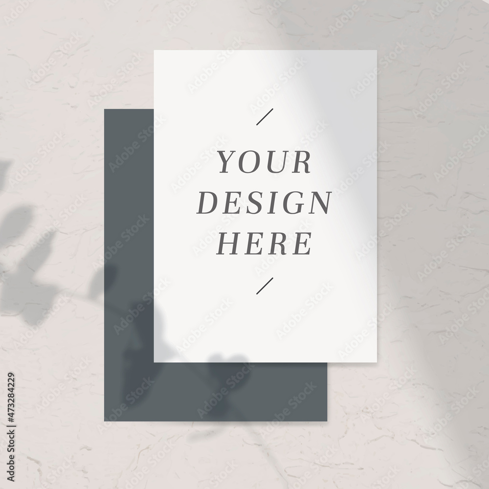 Neutral color tone poster mockup vector Stock Vector | Adobe Stock