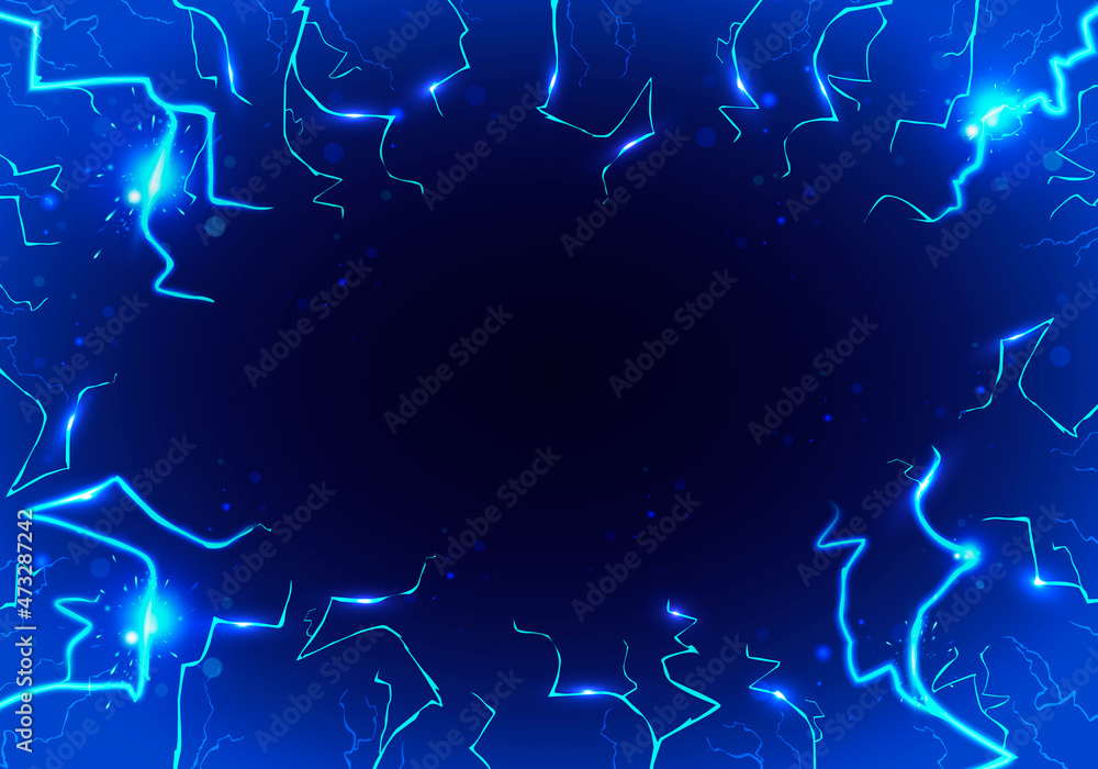 Vector Illustration Electric Lightning Field. Abstract Flash Background ...