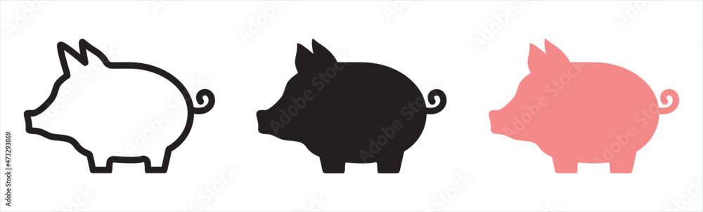 Pig icon symbol, Baby pig symbol vector illustration. Stock Vector ...