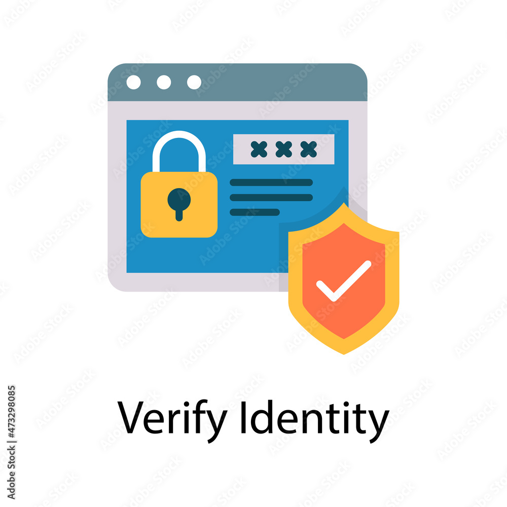 Verify Identity vector Flat Icon Design illustration. Web And Mobile ...