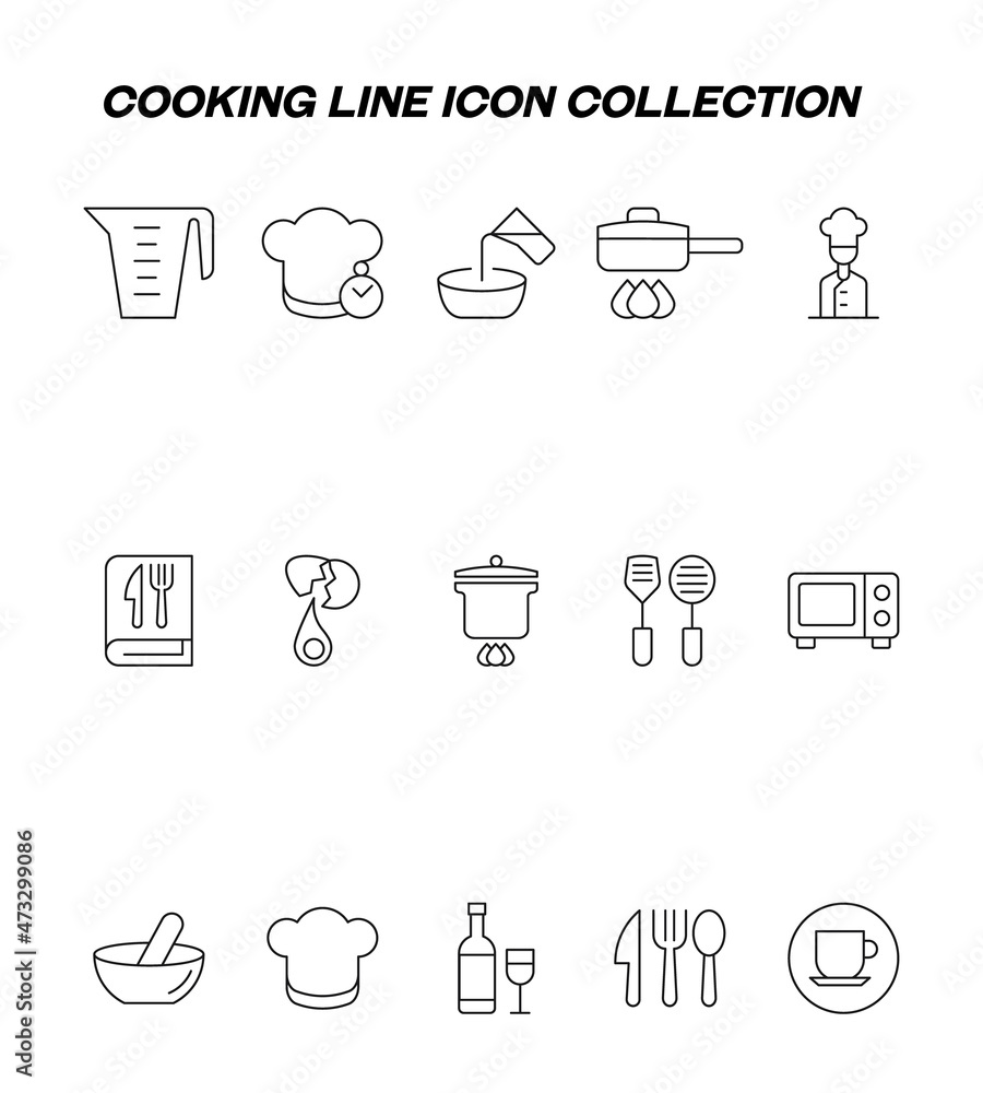 Industry concept. Collection of modern high quality cooking line icons ...