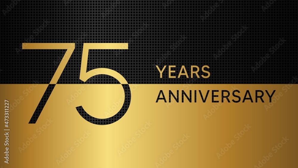 75th anniversary logo. Golden anniversary celebration emblem design for ...