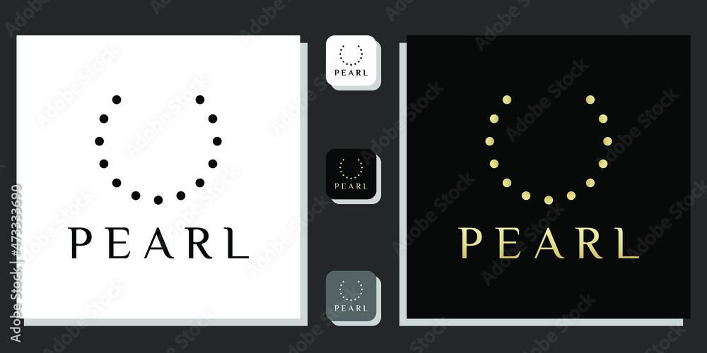 pearl symbol jewelry luxury gift glamour with app template Stock Vector ...