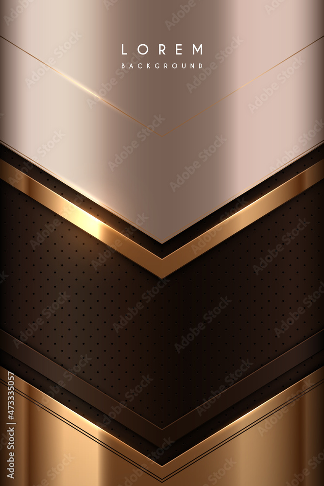Abstract brown and gold luxury shapes background Stock Vector | Adobe Stock