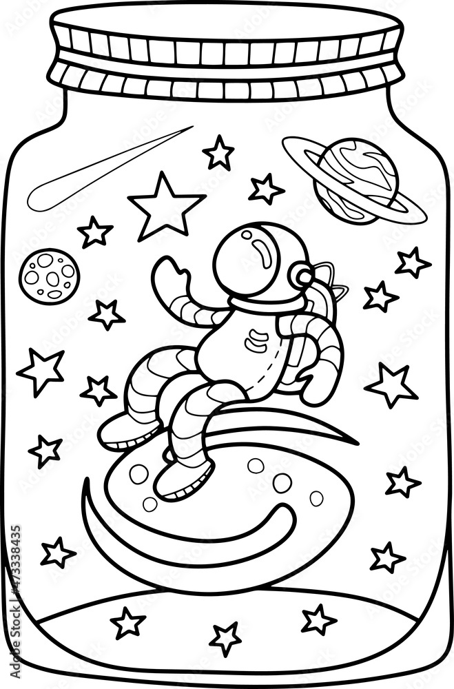 Coloring page for children and adults. Cosmic fantasy Stock Vector ...