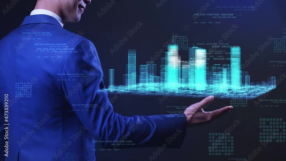 Smart city IOT internet of thing ICT digital technology futuristic ...