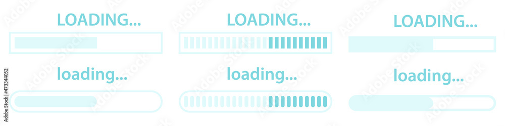Loading bar icon set simple design Stock Vector | Adobe Stock