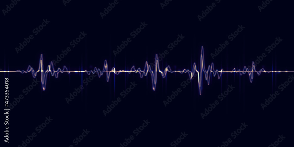 heart wave line equalizer pulse abstract background 3d illustration ...