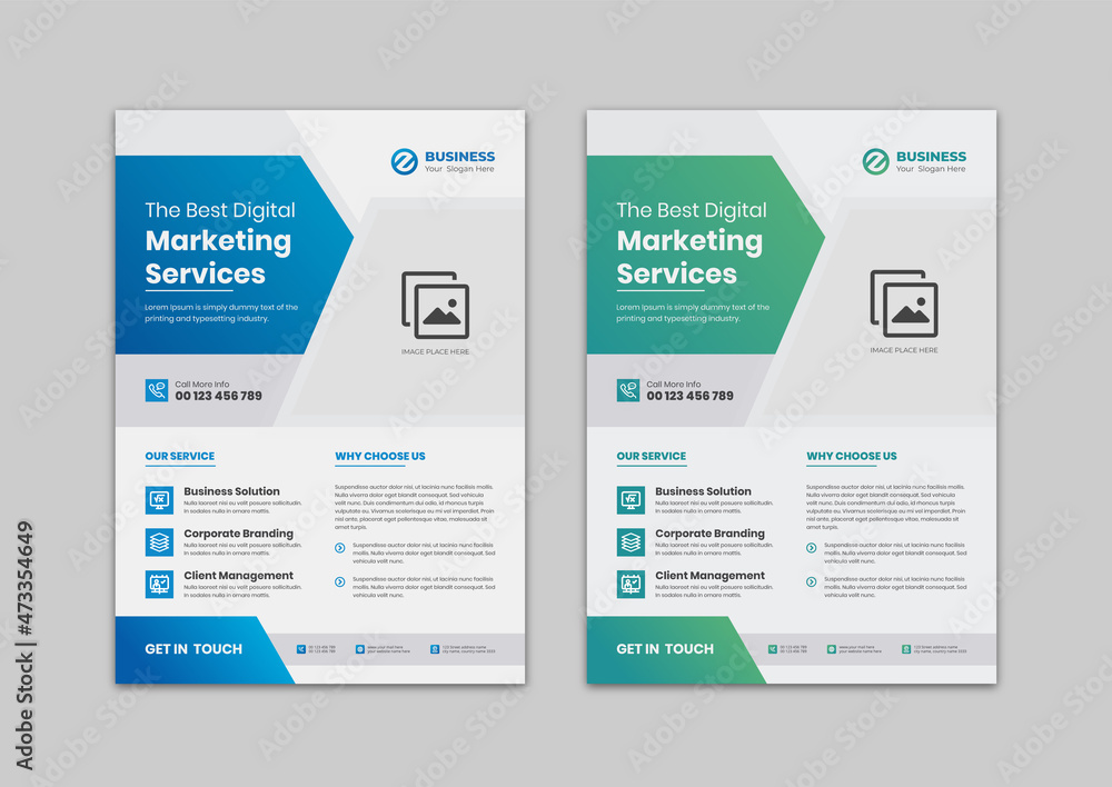 Corporate Business Flyer Design Set. Modern Flyer Background Design ...