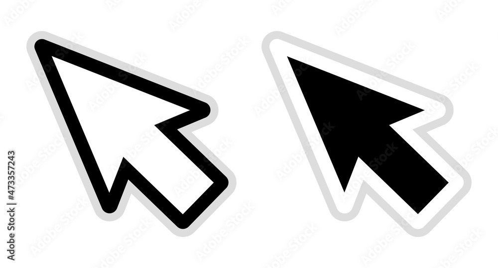 White mouse cursor and black mouse cursor. Stock Vector | Adobe Stock