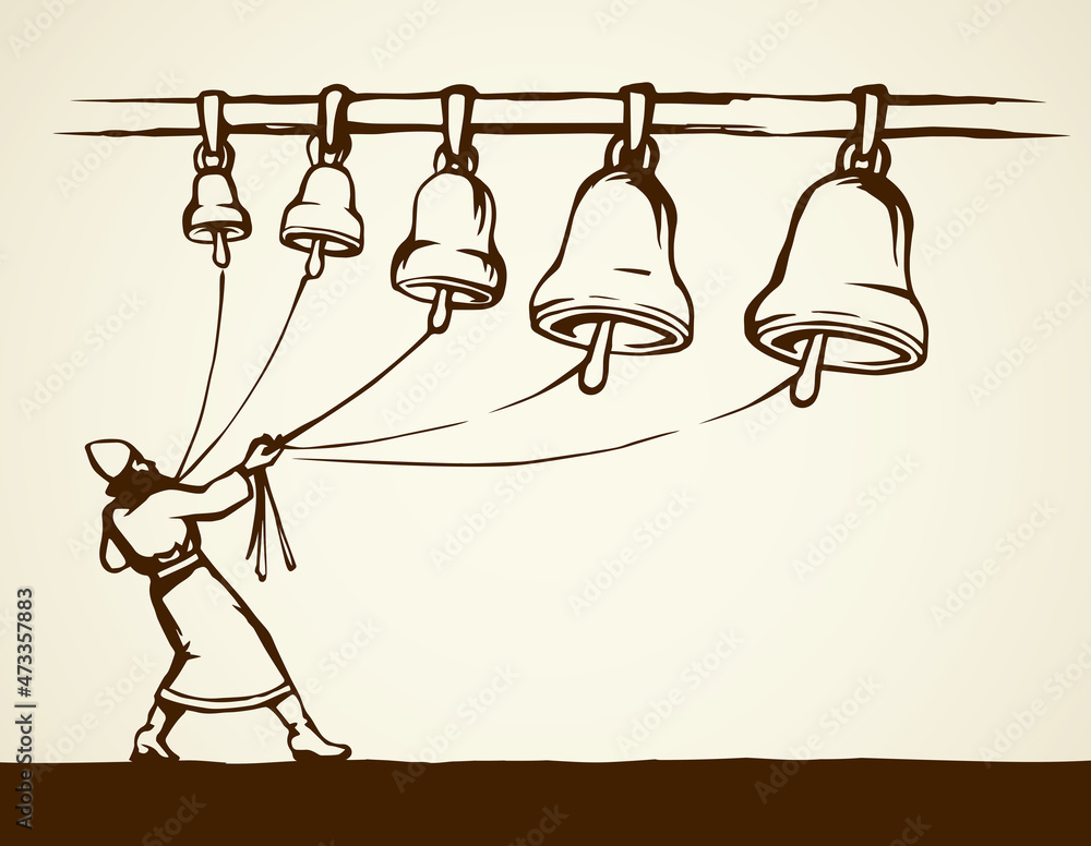 Ring the bells. Vector drawing Stock Vector | Adobe Stock