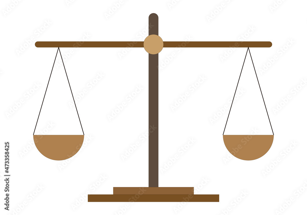 Icono de balanza antigua en fondo blanco. Stock Vector | Adobe Stock