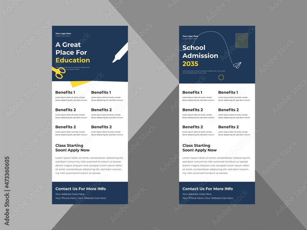 school admission roll up banner design template. junior school ...