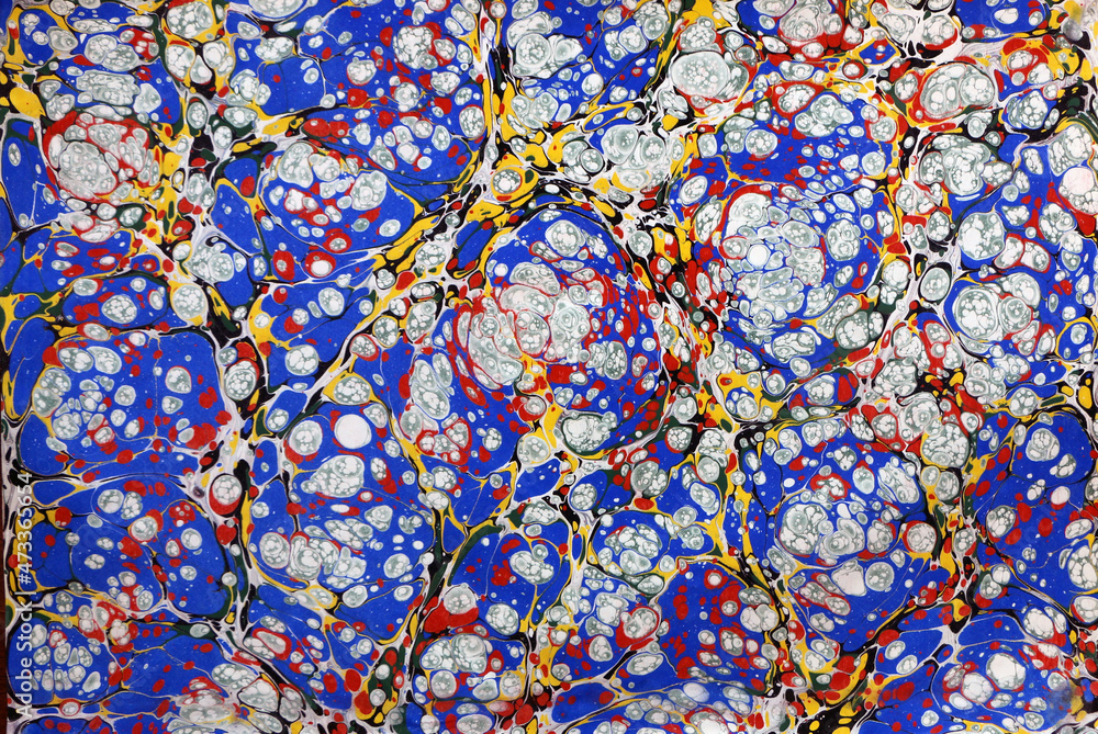 Earth tone colored, Battal Ebru or Somaki art. Traditional Turkish Ebru ...