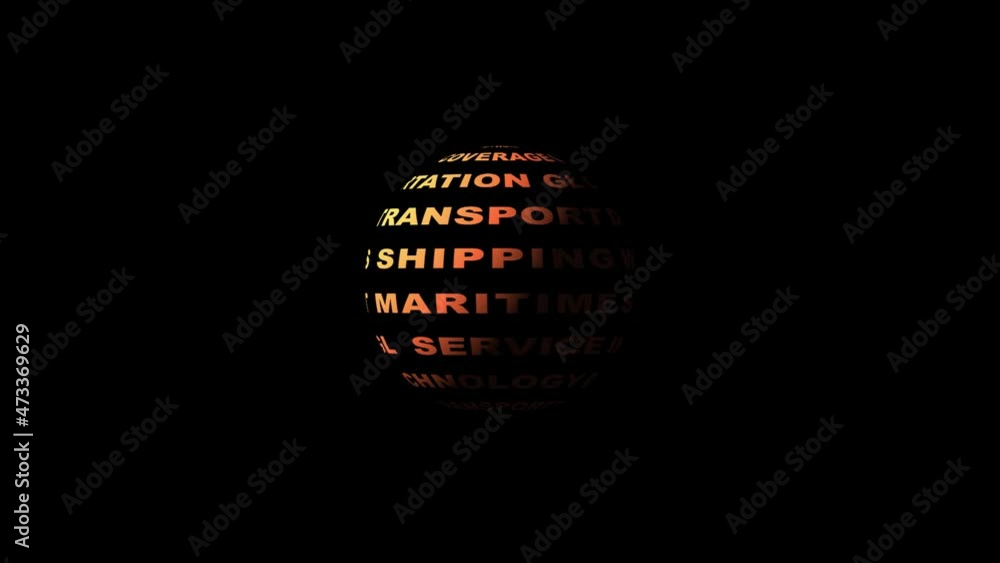 Vidéo Stock Global logistics network concept. Sphere with words global ...