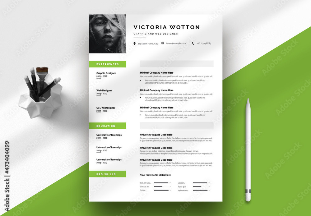 Resume Layout Stock Template | Adobe Stock
