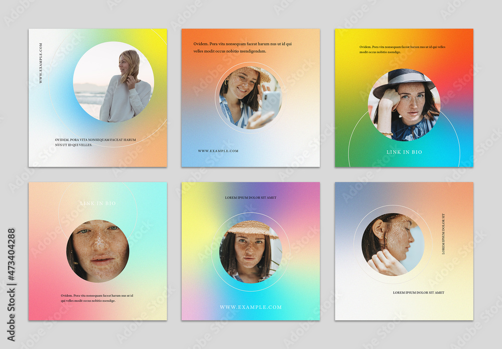 Modern Gradient Social Media Post Layouts Stock Template | Adobe Stock