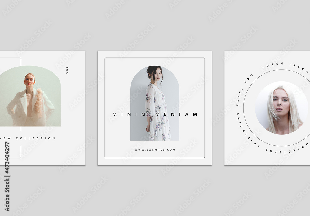 Minimal Social Media Post Layouts Stock Template | Adobe Stock