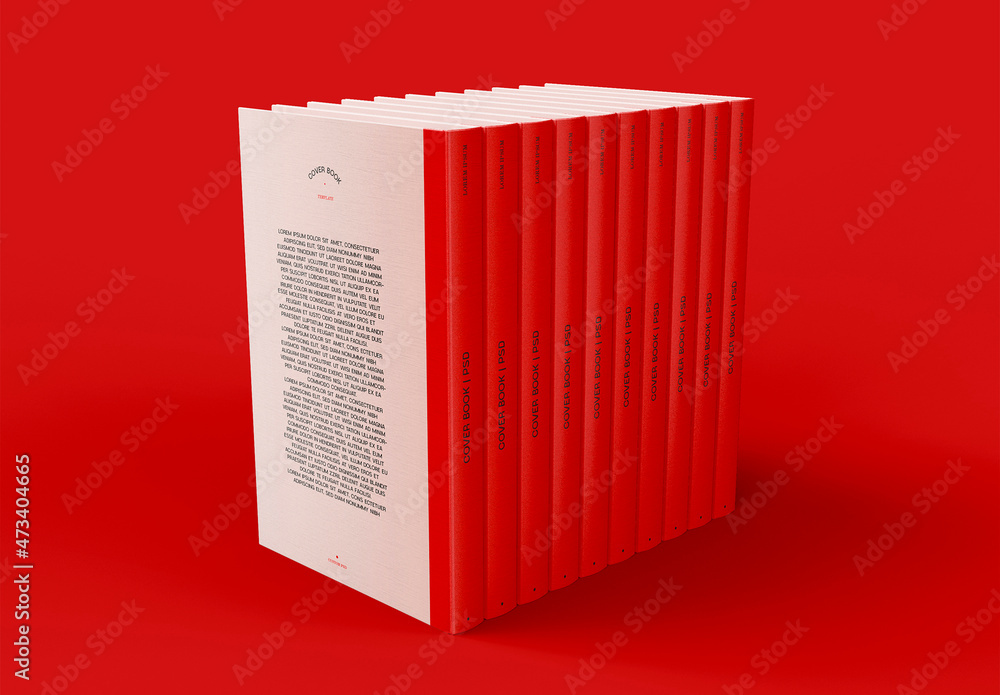 3D Stack of Cover Books Mockup Stock Template | Adobe Stock
