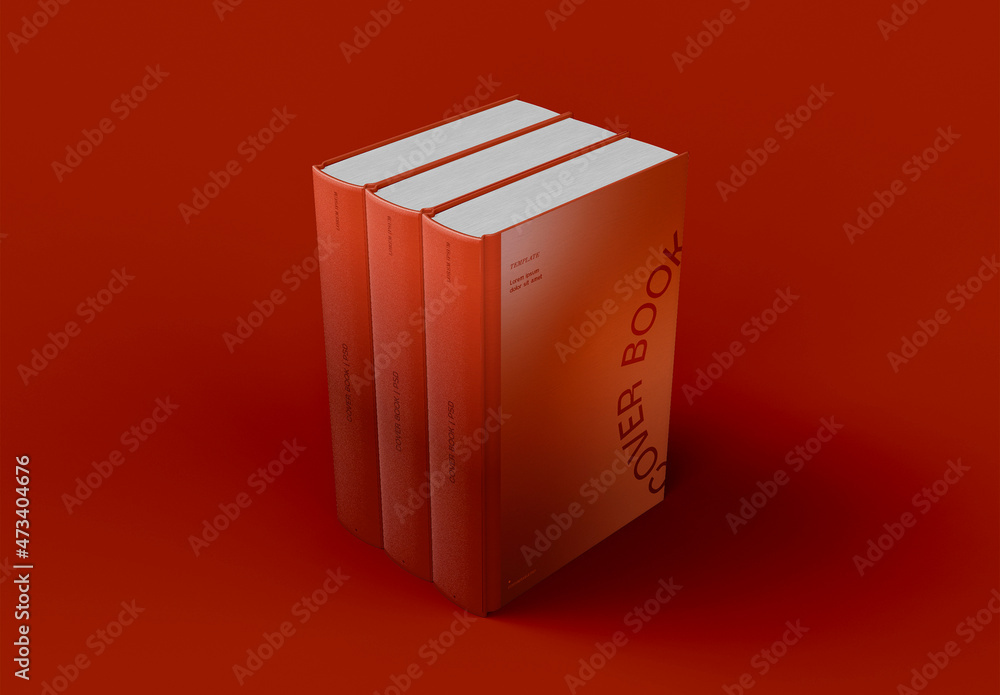 3D Stack of Hardcover Books Mockup Stock Template | Adobe Stock