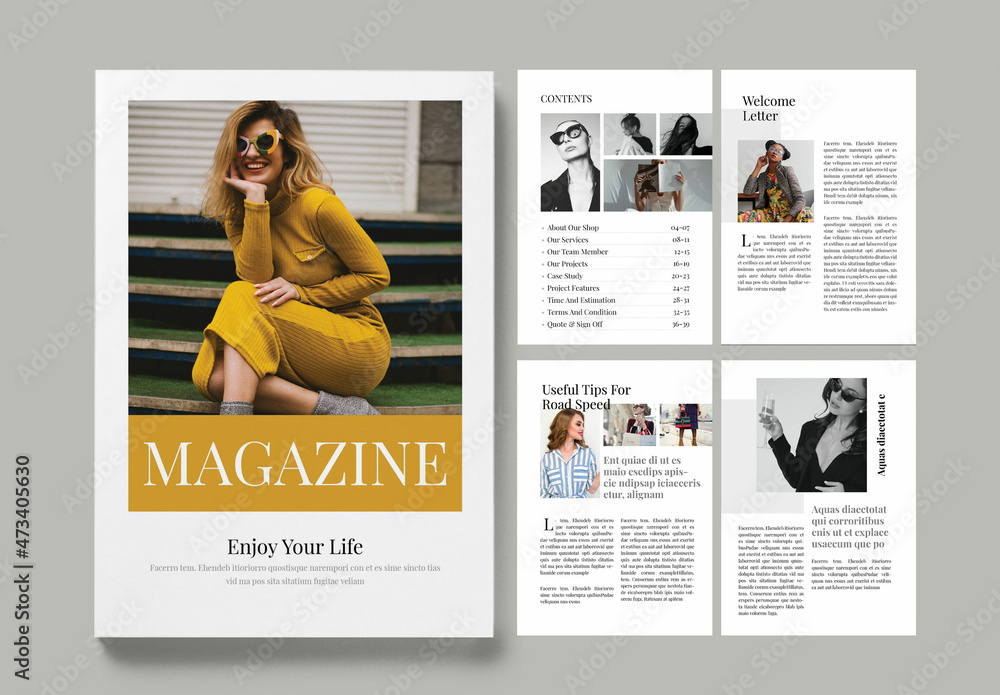Magazine Layout Stock Template | Adobe Stock