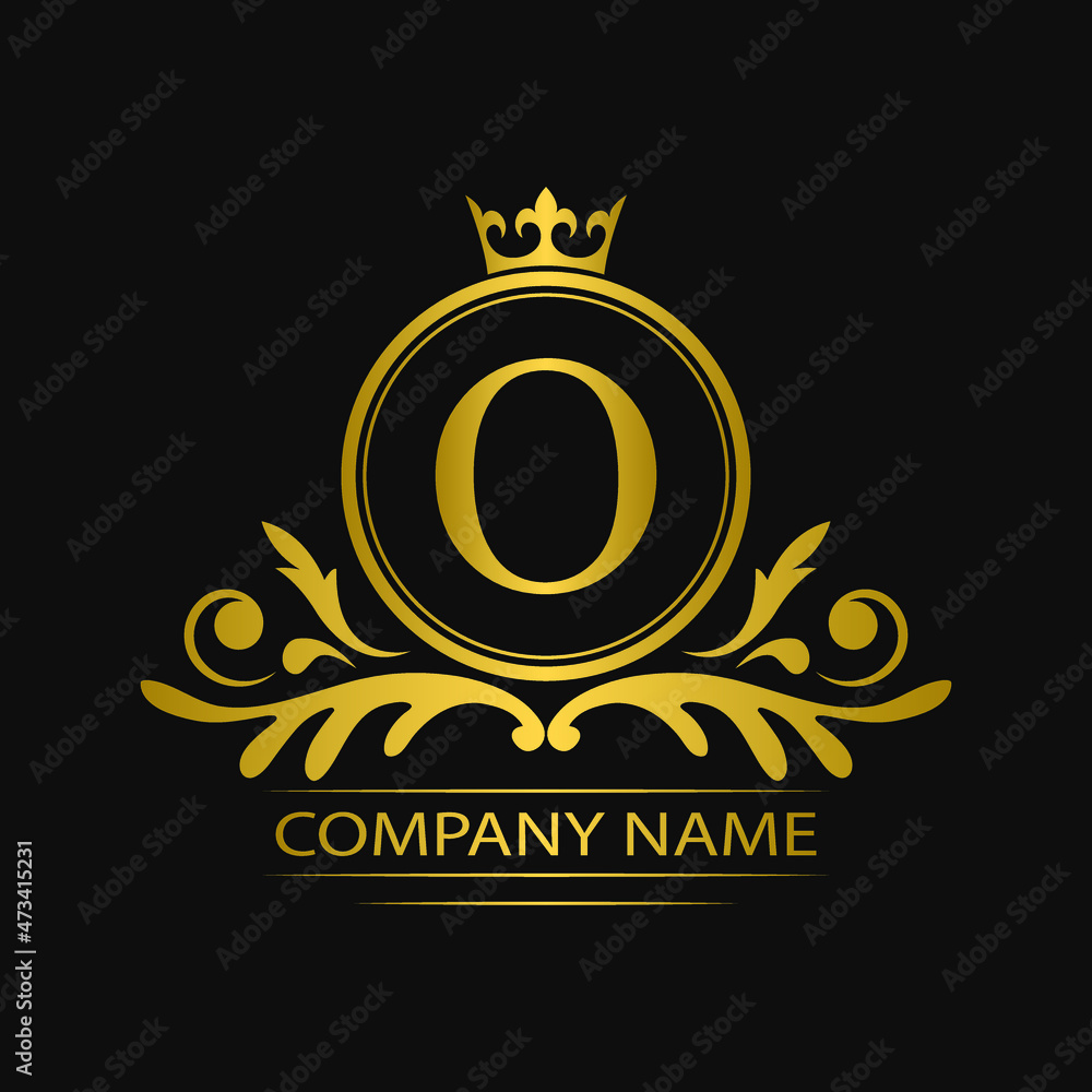 Golden letter O template logo Luxury gold letter with crown. Monogram ...