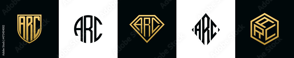 Initial letters ARC logo designs Bundle Stock Vector | Adobe Stock