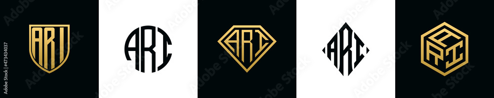 Initial letters ARI logo designs Bundle Stock Vector | Adobe Stock