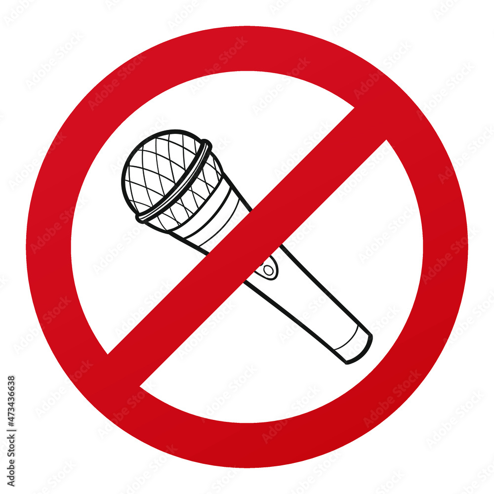 No Microphone Symbol Isolated on White Background. Audio Record Vector ...