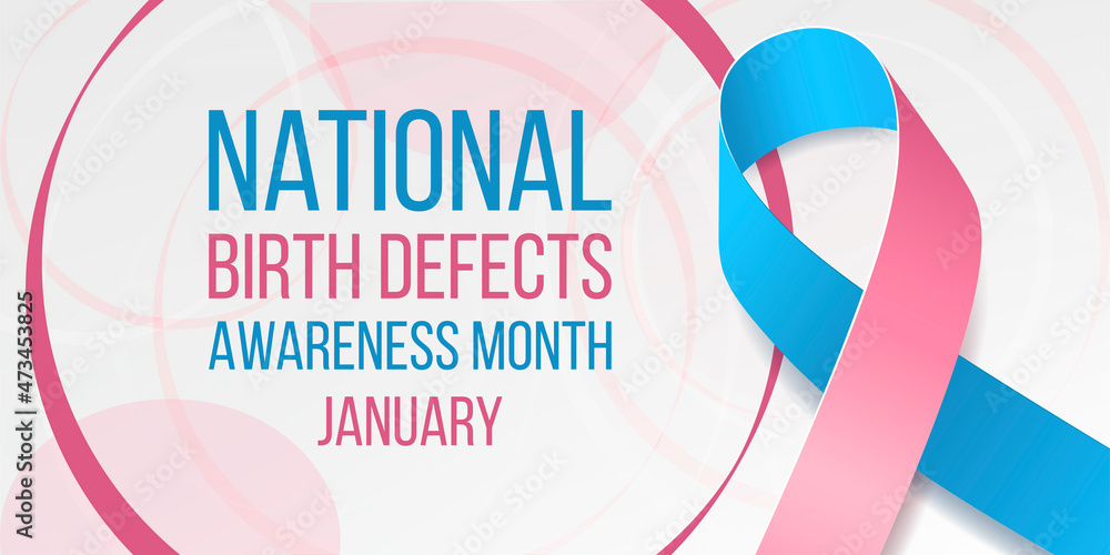 National Birth Defects Awareness Month concept. Banner with pink and ...