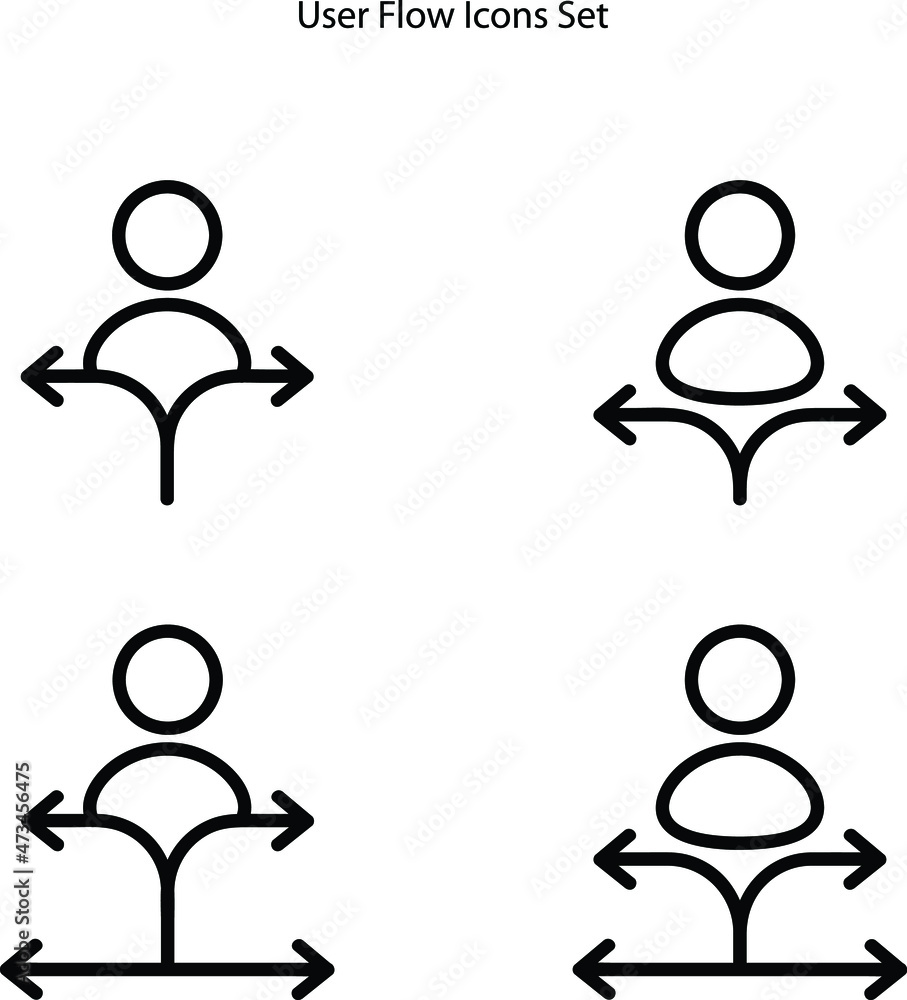 Connected users in flow icons isolated on white background. Connected users in flow icon trendy ...