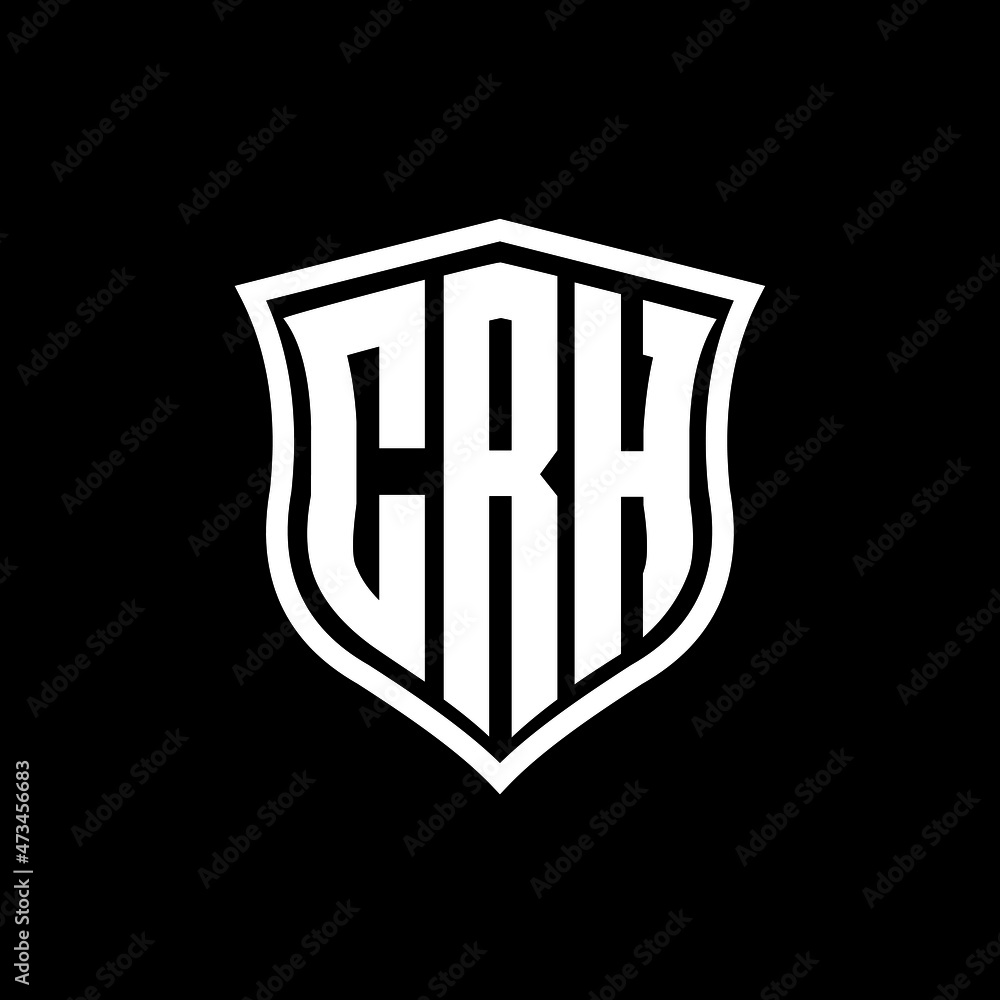 CRH letter logo design with black background in illustrator, vector ...