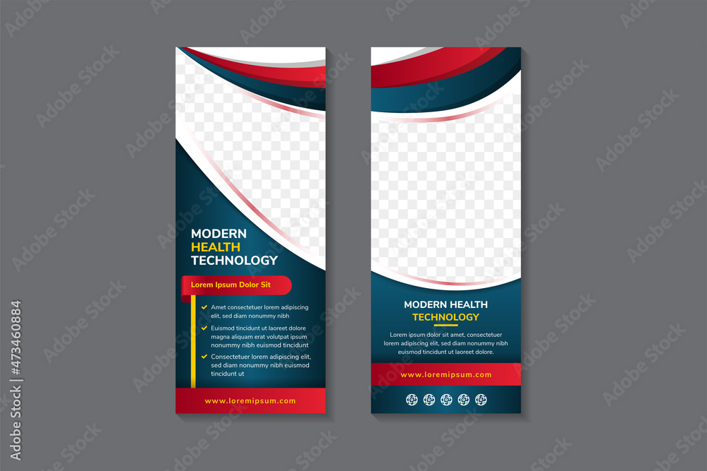 combination blue and red Roll up banner design template, brochure flyer ...