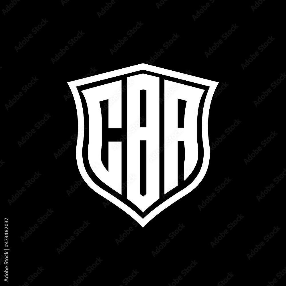 CBA letter logo design with black background in illustrator, vector ...
