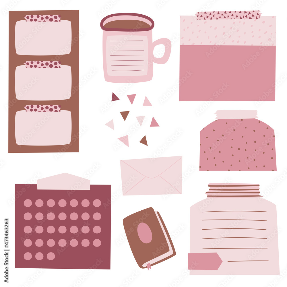 Bullet journal or planner digital stickers and paper set. Digital ...