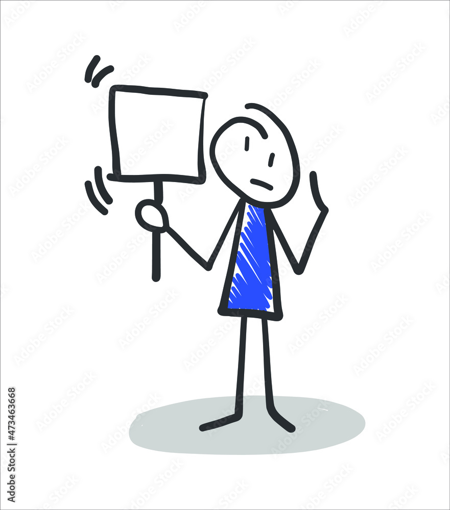 Stick figure people, working life, daily life. Freehand drawing. Vector ...