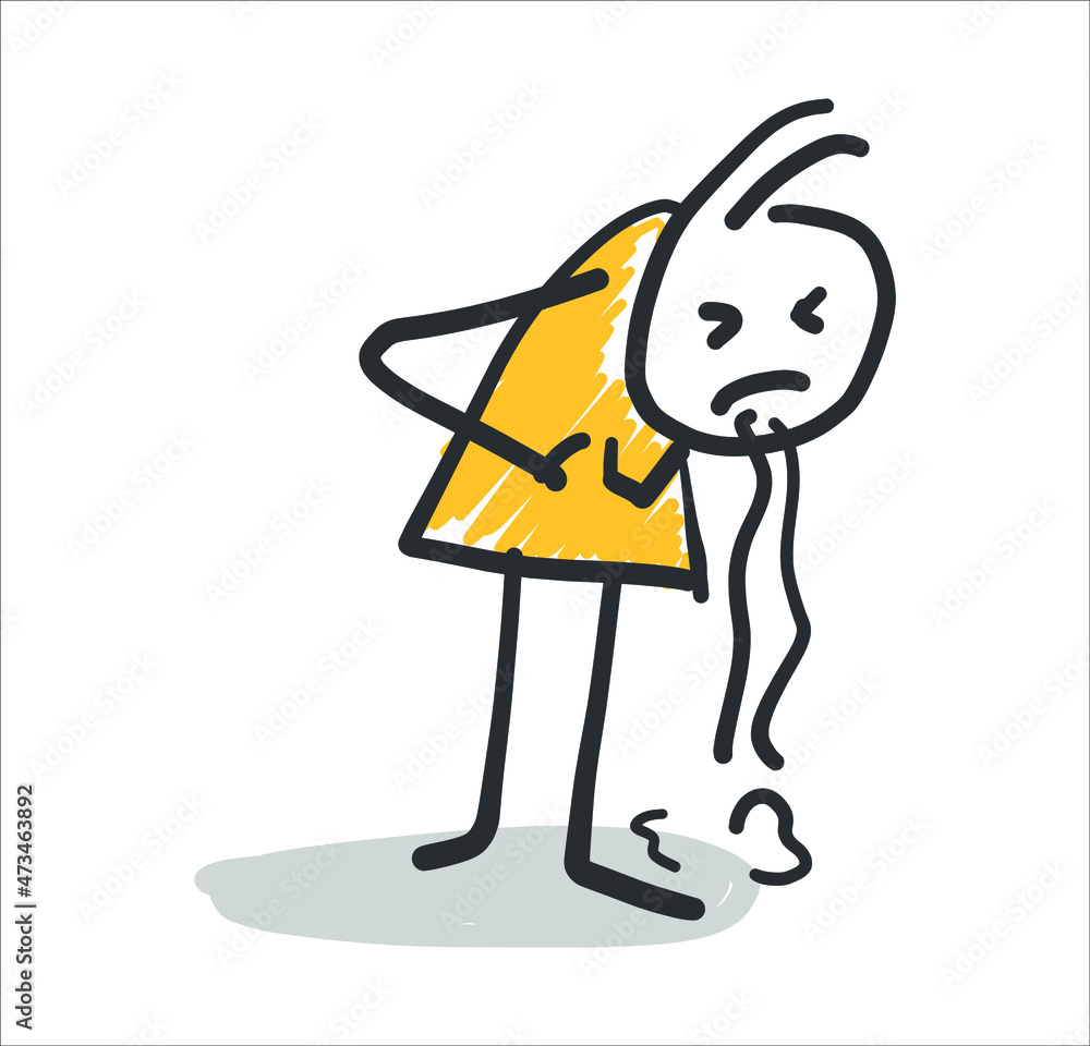 Stick figure people, working life, daily life. Freehand drawing. Vector ...