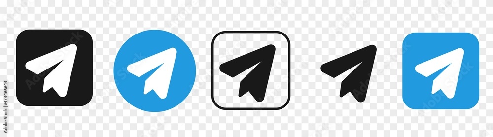 Telegram Set of social media logos isolated on transparent Stock ...