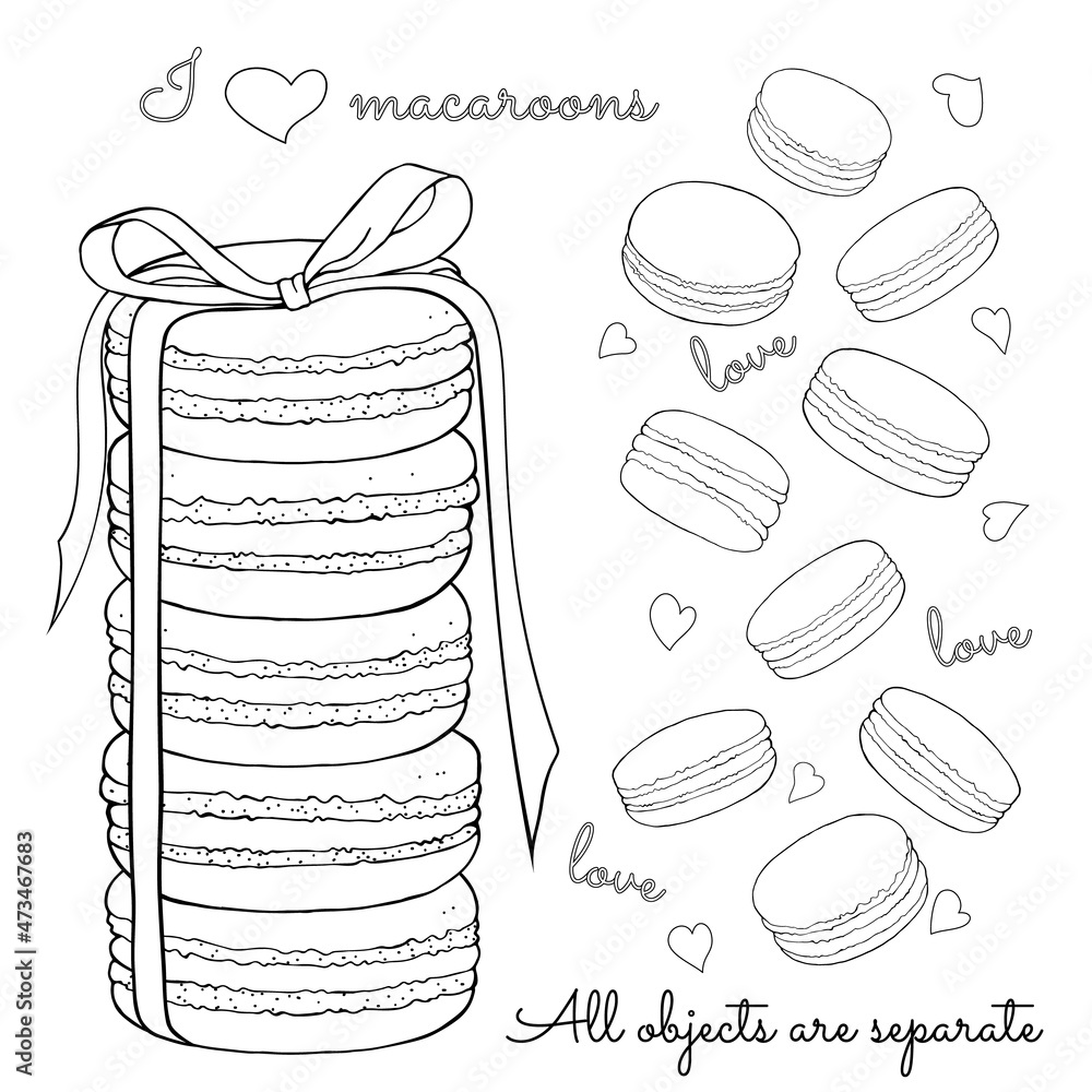 Macaron Coloring Pages