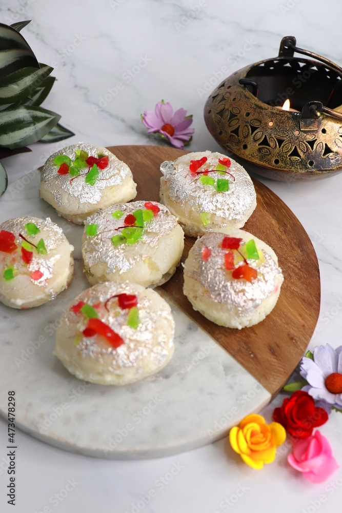 Rasmalai or Malai Sandwich, Roshmolai, Rasamalei is very popular Indian ...