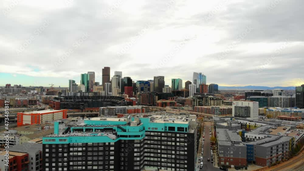 Downtown Denver Colorado. Denver Skyline Skyscraper With Coors Field In ...