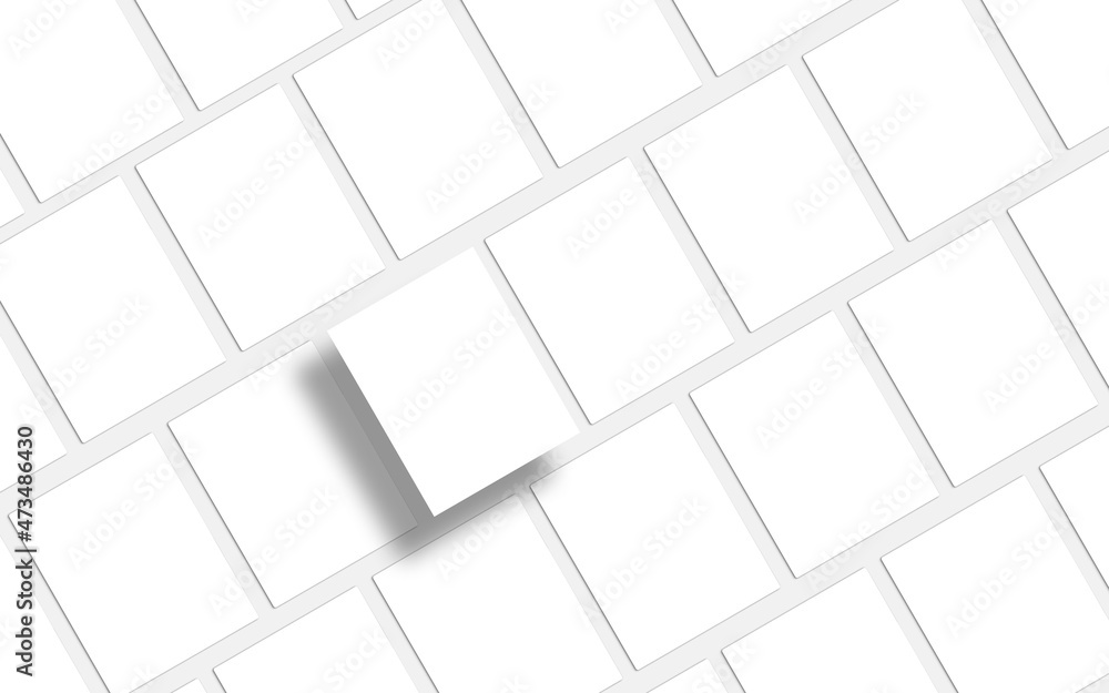 Group of White Diagonal Rectangle mockups lying on neutral Light ...
