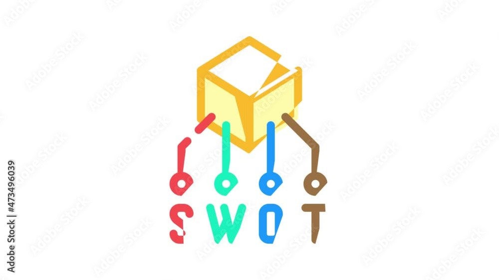 swot analysis production animated color icon swot analysis production ...
